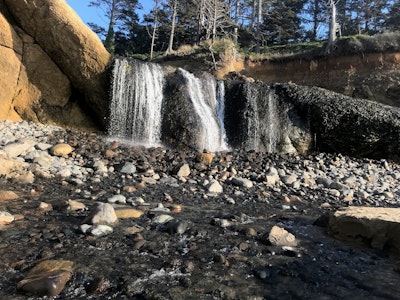 Explore the Hug Point Waterfall and Cave, Hug Point State Park