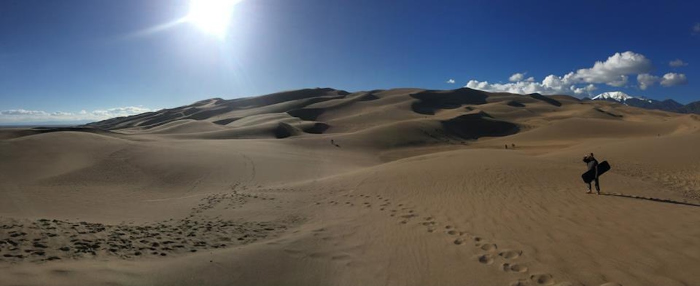 Photo of Sandboard in Great Sand Dunes National Park