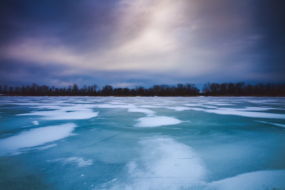 Ice Fishing on Presque Isle Bay, Erie, Pennsylvania