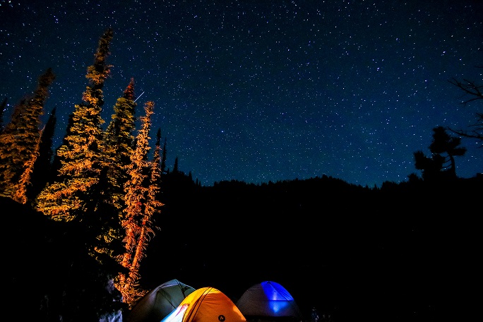 Camp at Blue Lake, Cascade, Idaho
