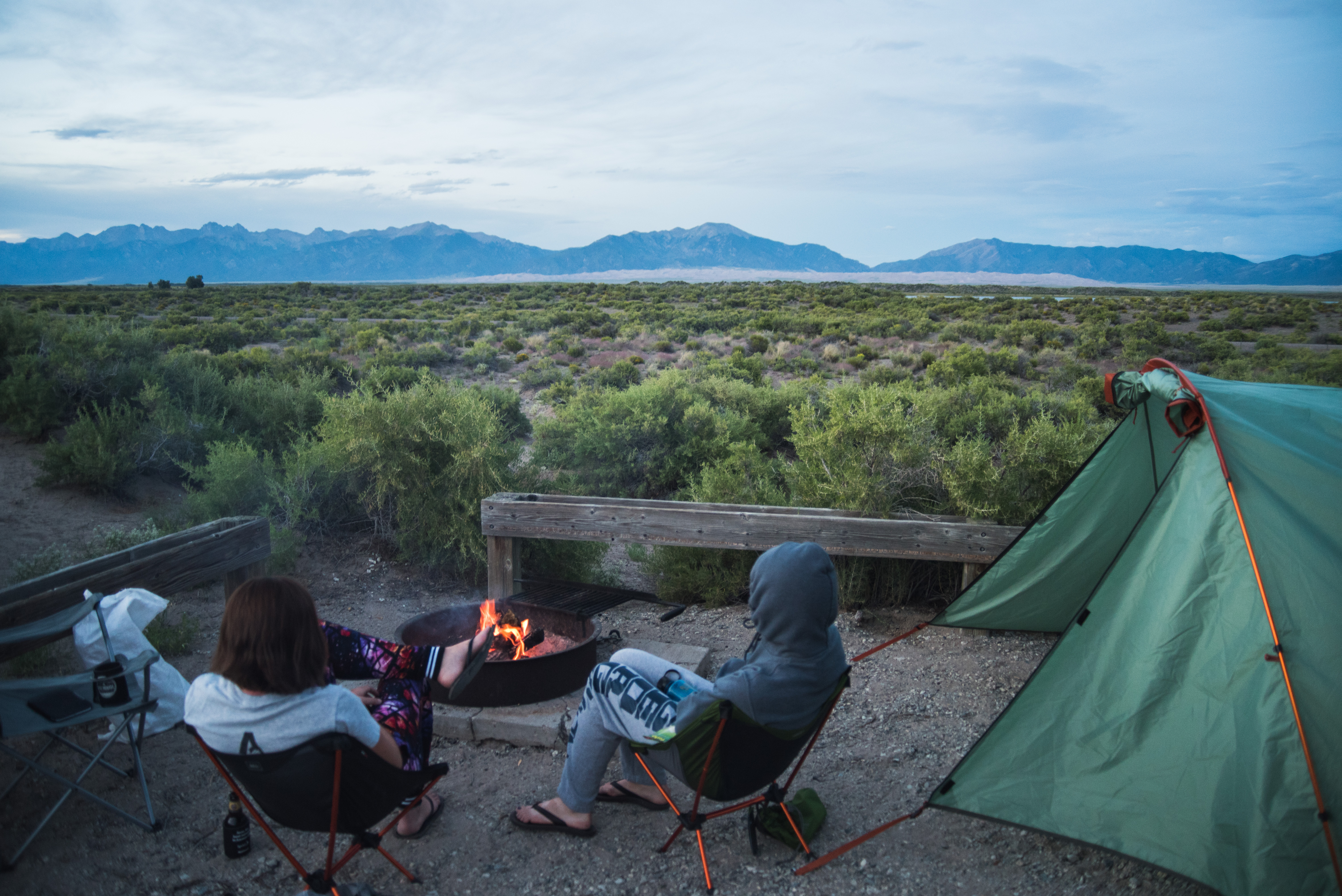 Camp at Mosca Campground, Hooper, Colorado