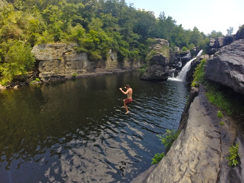 Cliff Jump at High Falls Park, Alabama