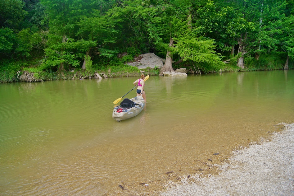 Kayak at Guadalupe River State Park, Spring Branch, Texas