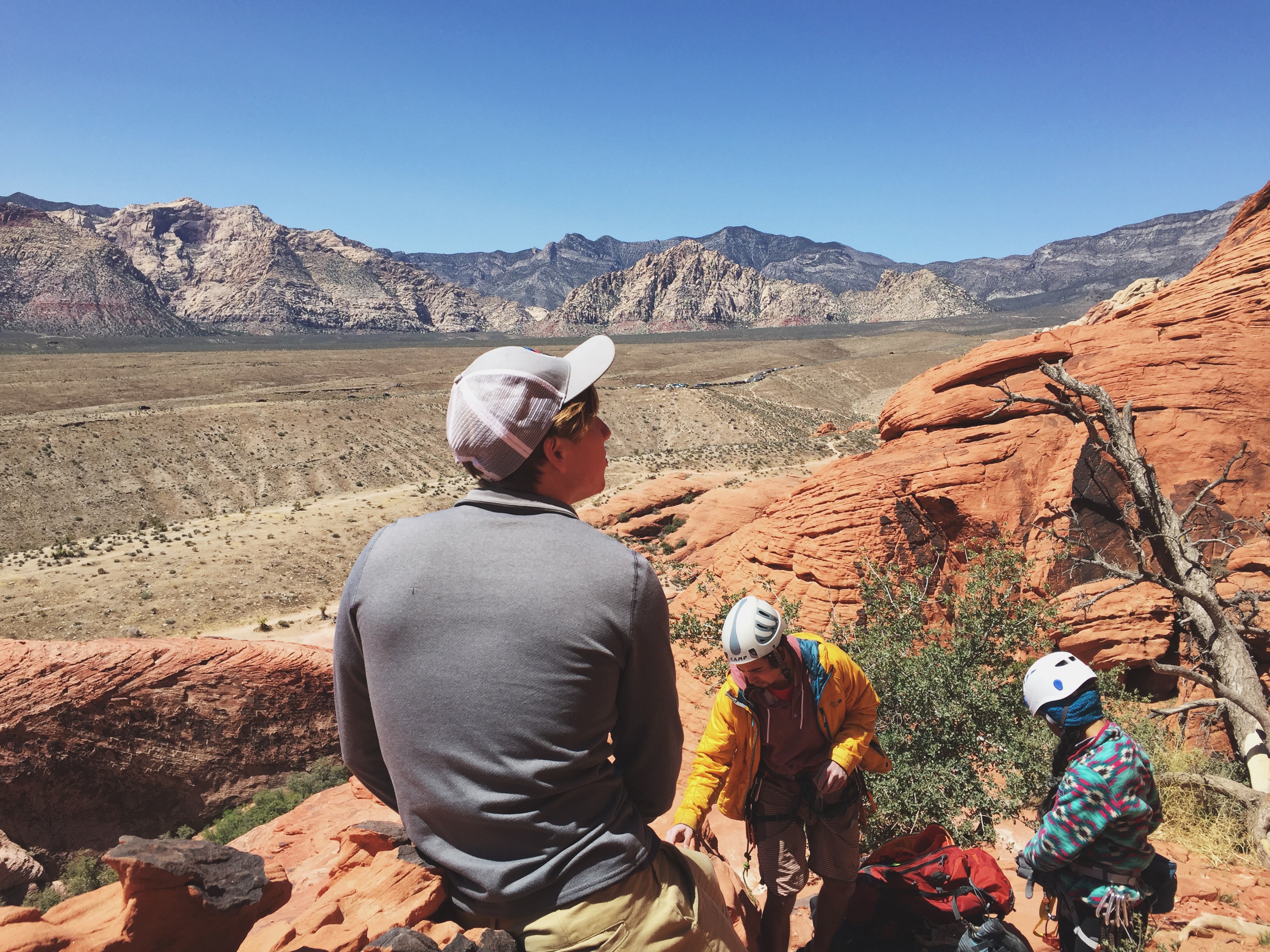 Rock Climb at Red Rock Conservation Area , Las Vegas, Nevada
