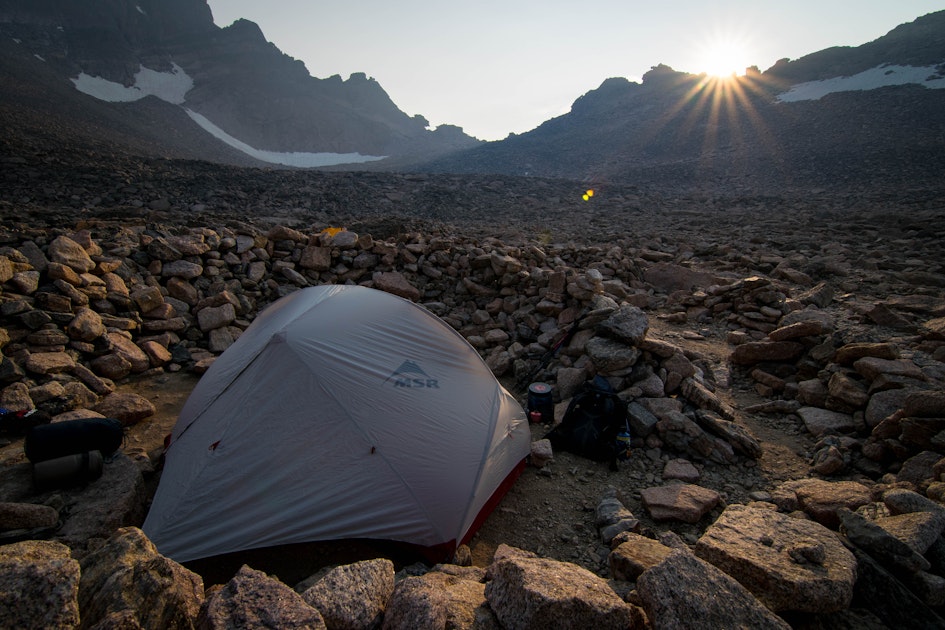 Camp at Boulder Field in Rocky Mountain National Park, Estes Park, Colorado