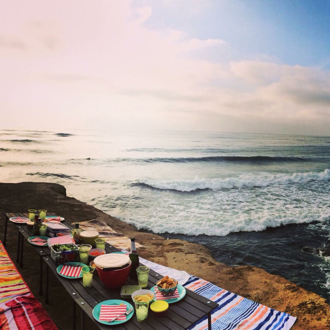 Picnic at Sunset Cliffs in San Diego, San Diego, California