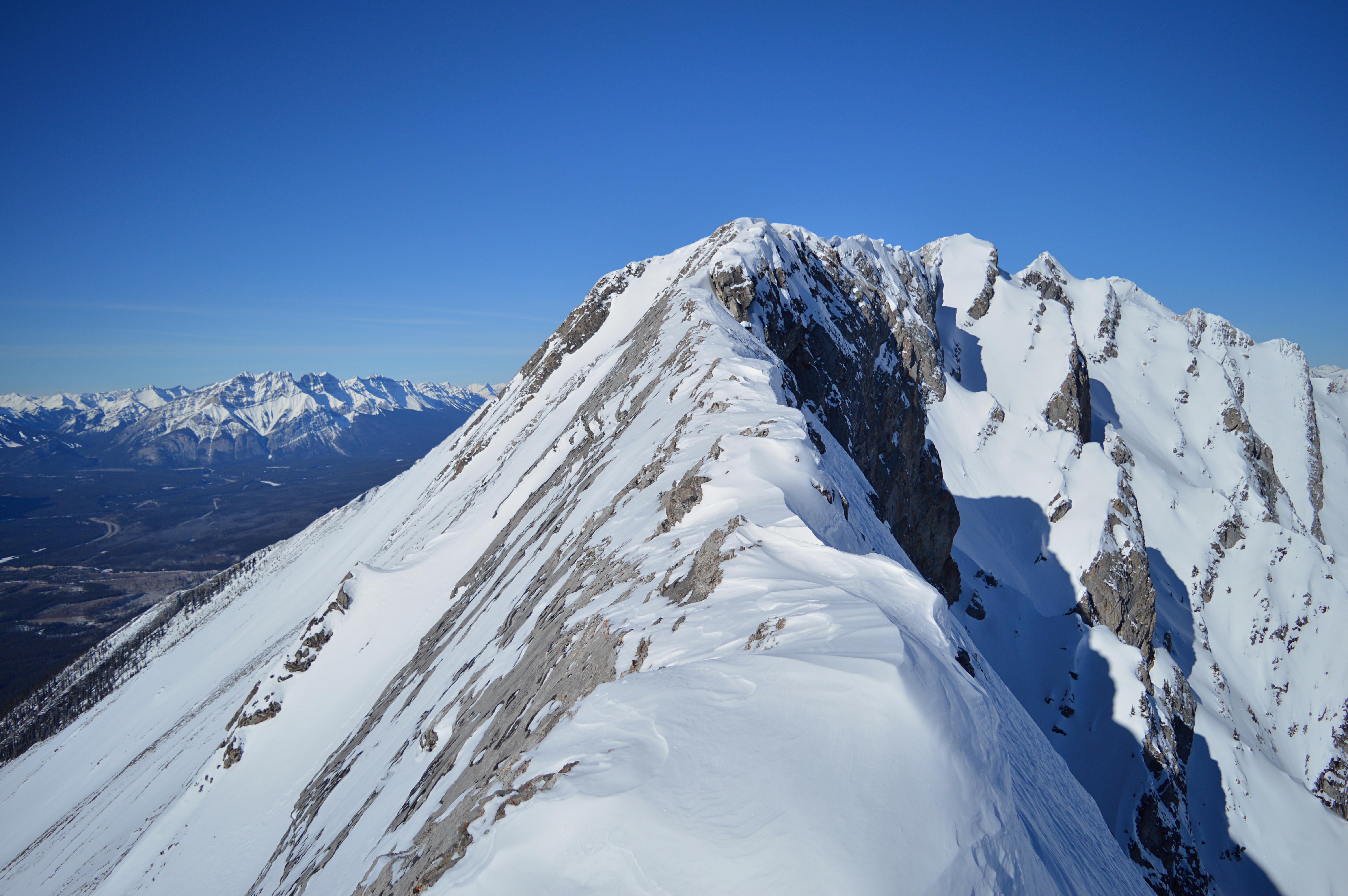 Mount Lady Macdonald Scramble in Winter, Canmore, Alberta