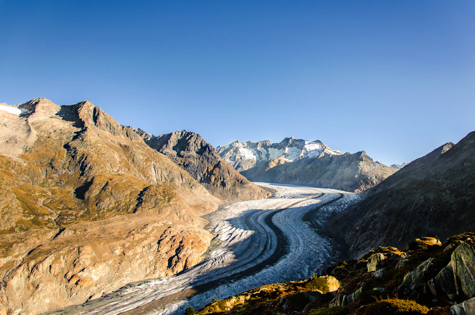 Hiking Along The Great Aletsch Glacier, Bettmeralp, Switzerland