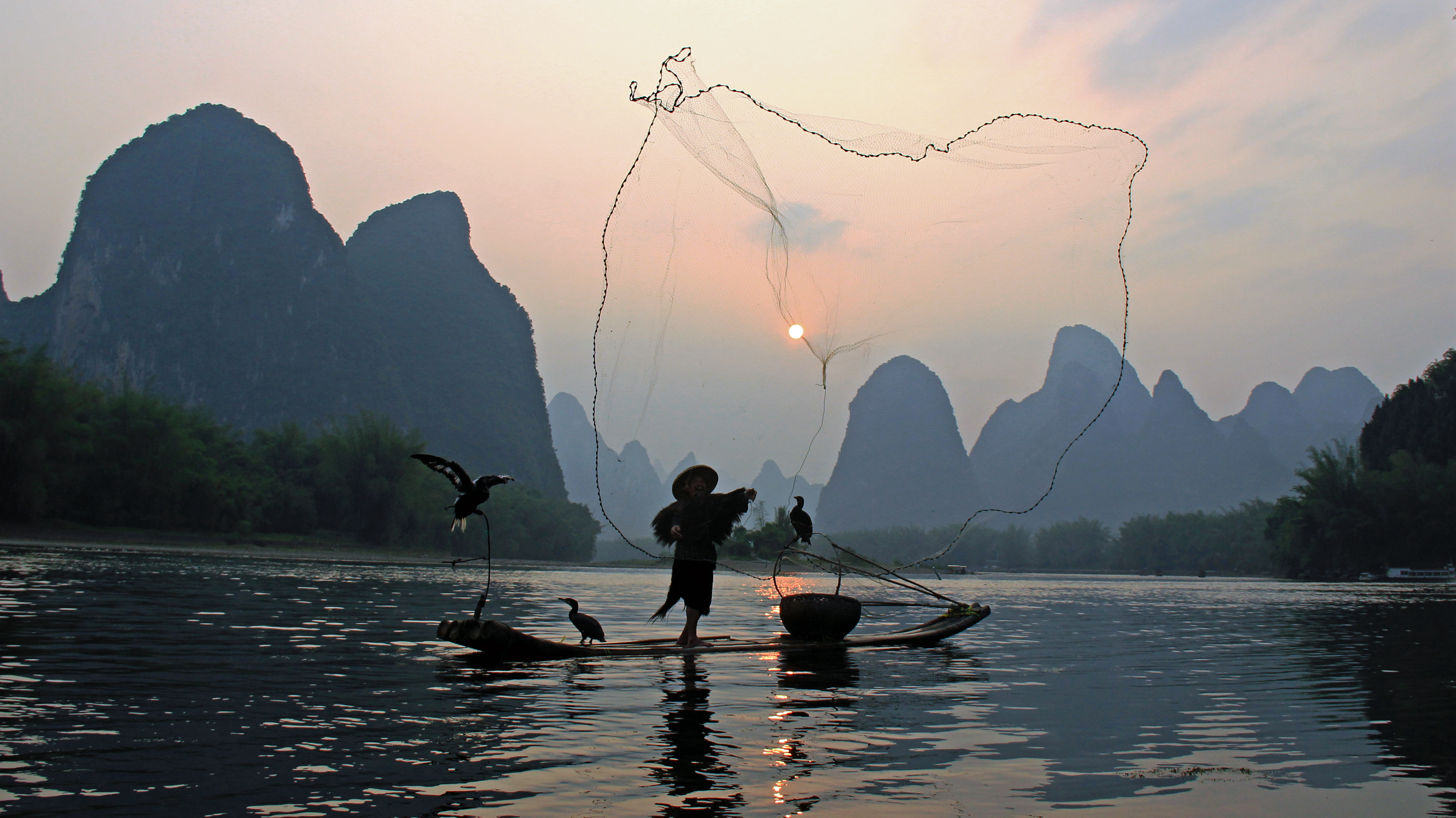 Explore the Li River with Cormorant Fishermen, Guilin Shi, China