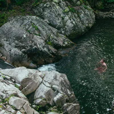 Swim at Arnold Valley Pool, Petites Gap