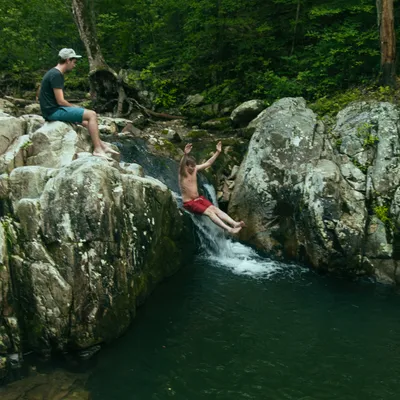 Swim at Arnold Valley Pool, Petites Gap