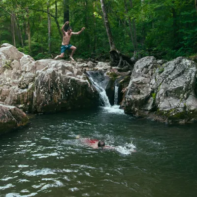 Swim at Arnold Valley Pool, Petites Gap
