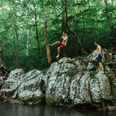 Swim at Arnold Valley Pool, Petites Gap