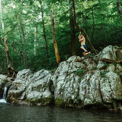Swim at Arnold Valley Pool, Petites Gap