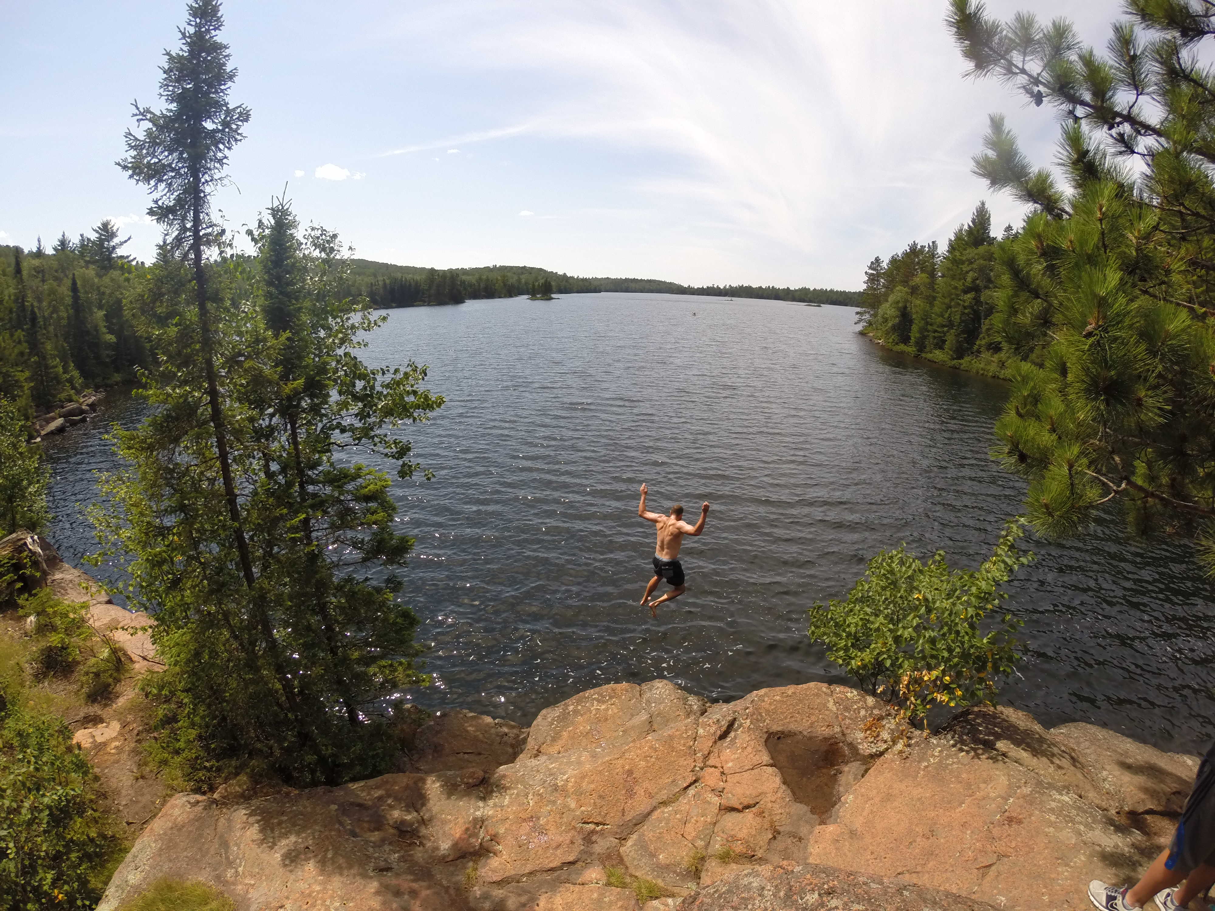 Cliff Jump at Beth Lake in the BWCA, Grand Marais, Minnesota