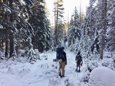 Snowshoe to the Tilly Jane A-Frame , Tilly Jane Sno-Park