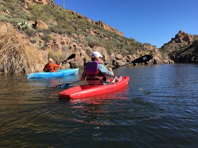 Kayak Canyon Lake Reservoir , Canyon Lake, Superstition Mountains