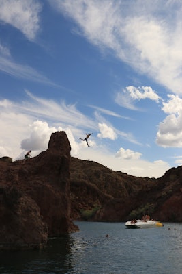 Cliff Jump at Copper Canyon, Copper Canyon, Havasu