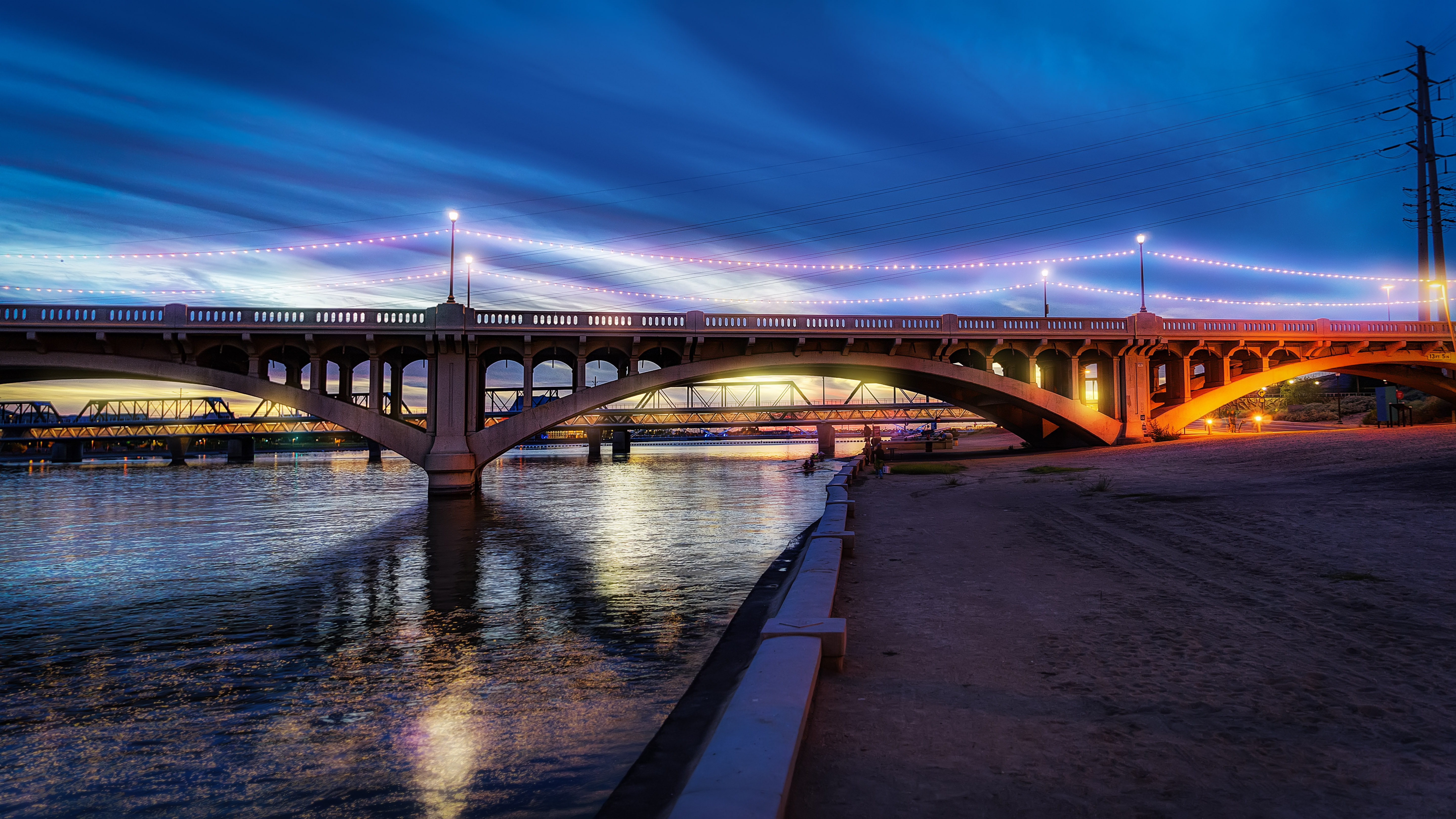 Tempe Town Lake and the Mill Avenue Bridge, Tempe, Arizona