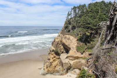 Explore the Hug Point Waterfall and Cave, Hug Point State Park