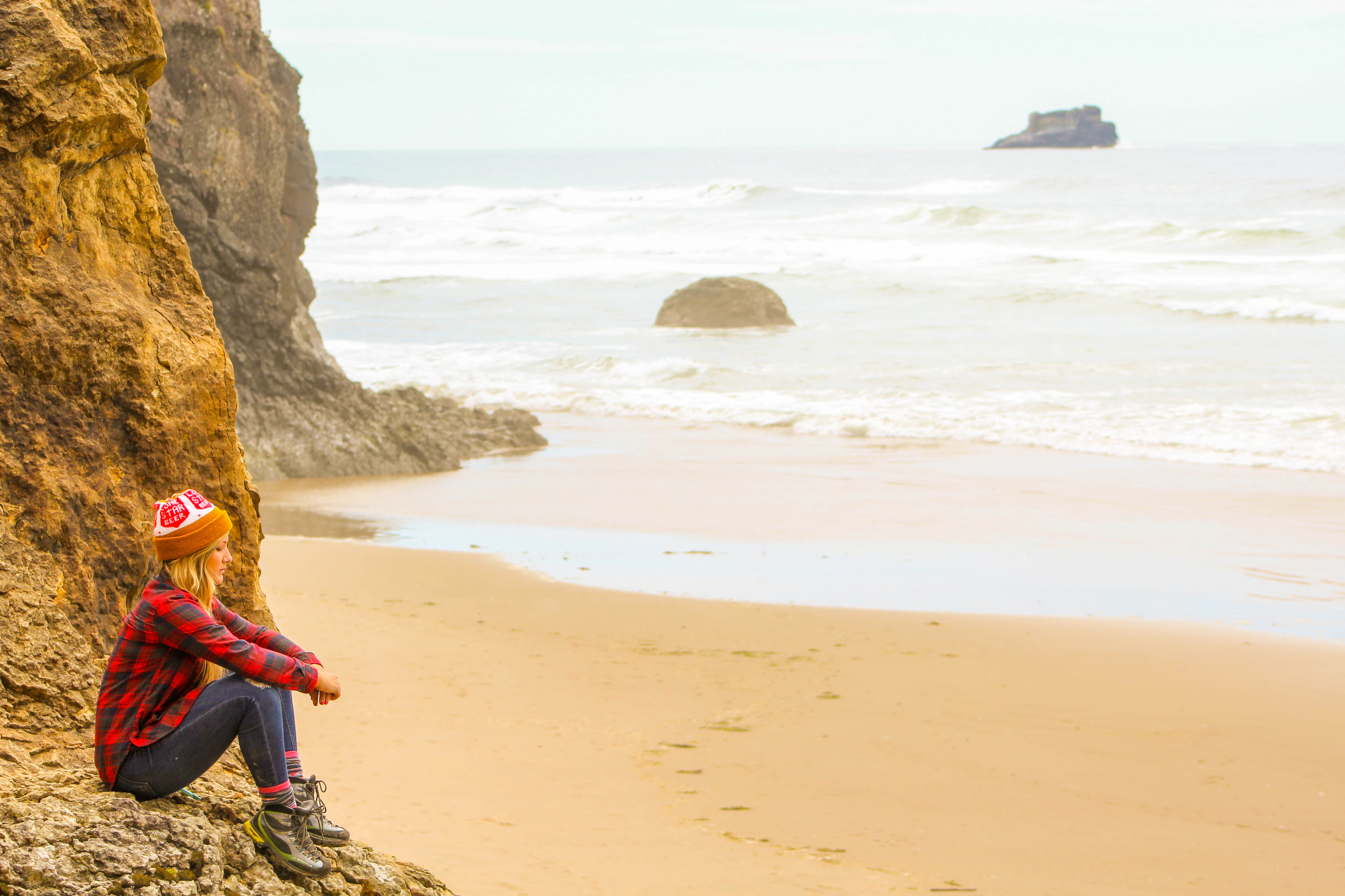 Explore the Hug Point Waterfall and Cave, Arch Cape, Oregon