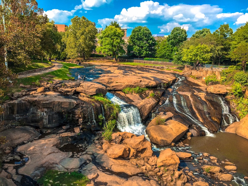 Hike Swamp Rabbit Trail to Reedy River Falls, Mayberry Park Parking