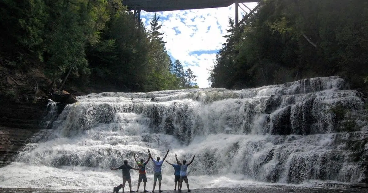 Hike to the Base of Agate Falls, Trout Creek, Michigan