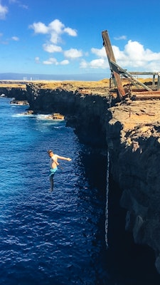 Cliff Jump from Hawaii's South Point, South Point, Big Island, Hawaii