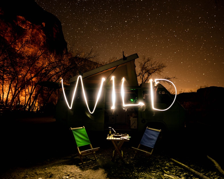 Camp at Williams Bottom Campground in Moab, Utah